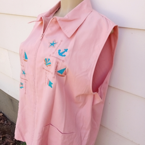 Vintage | Pants & Jumpsuits | Vintage Pink Beach Theme Pants Set | Poshmark